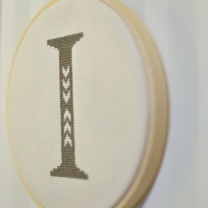 Cross Stitch Letter I Pattern With Chevron Detail Digital - Etsy