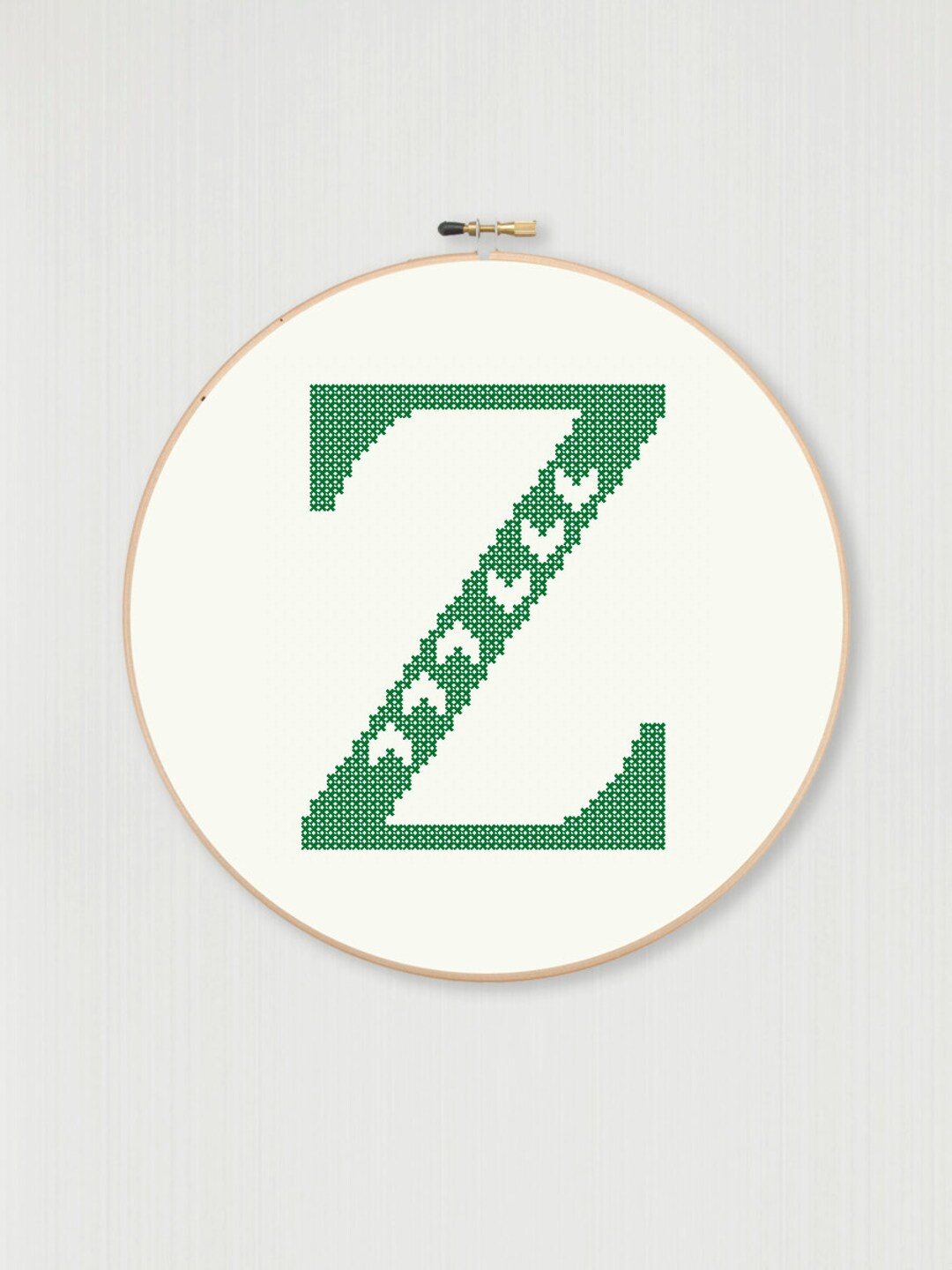 Cross Stitch Letter Z Pattern With Chevron Accent, Instant Digital ...