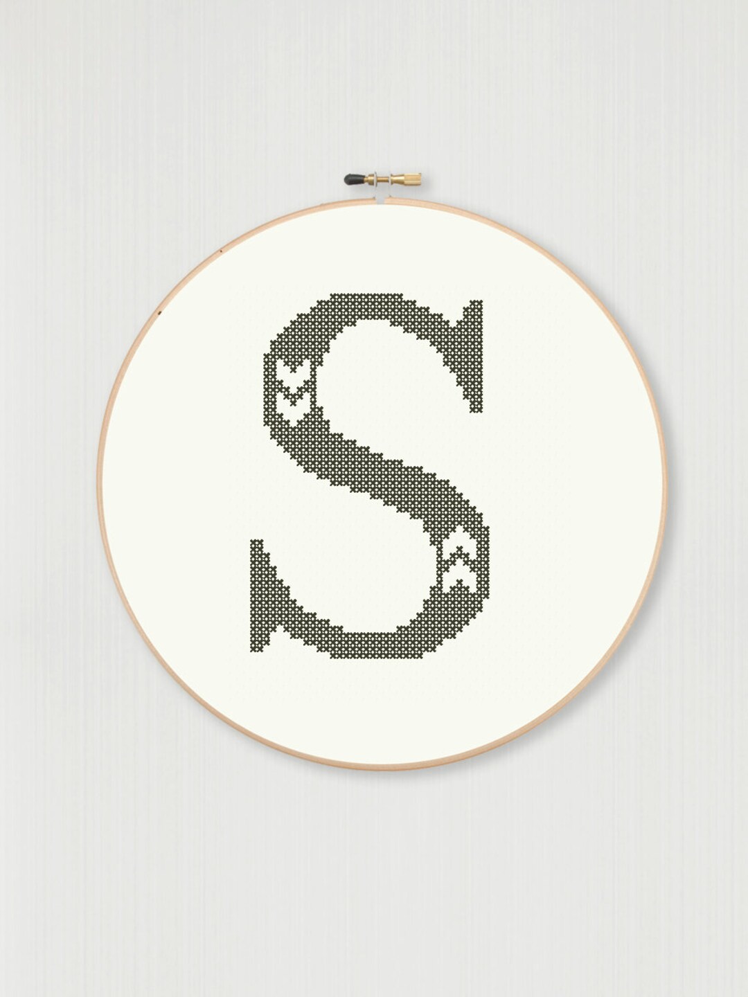 Cross Stitch Letter S Pattern With Chevron Detail, Instant Digital ...