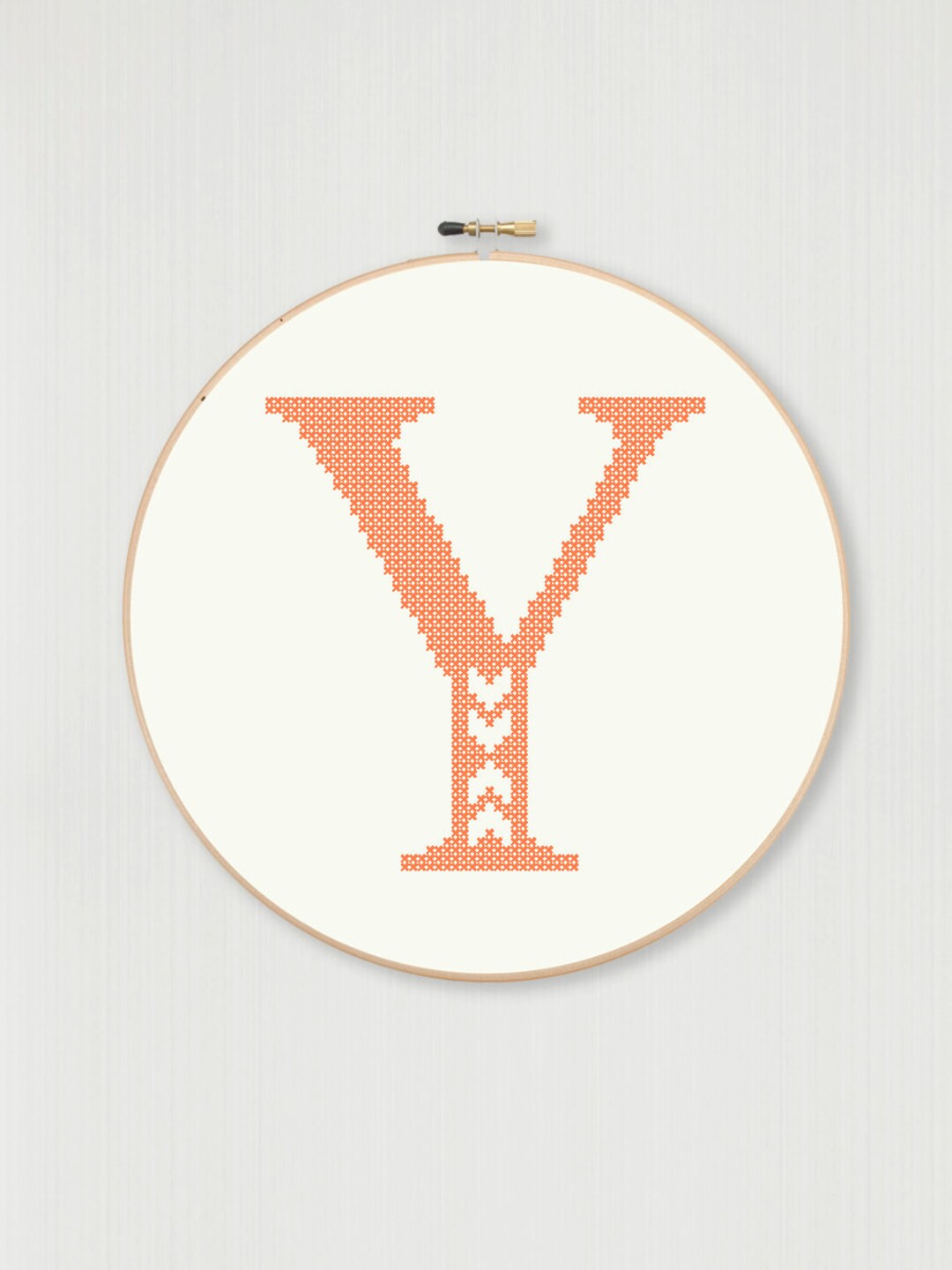 Cross Stitch Letter Y Pattern With Chevron Detail, Instant Digital ...