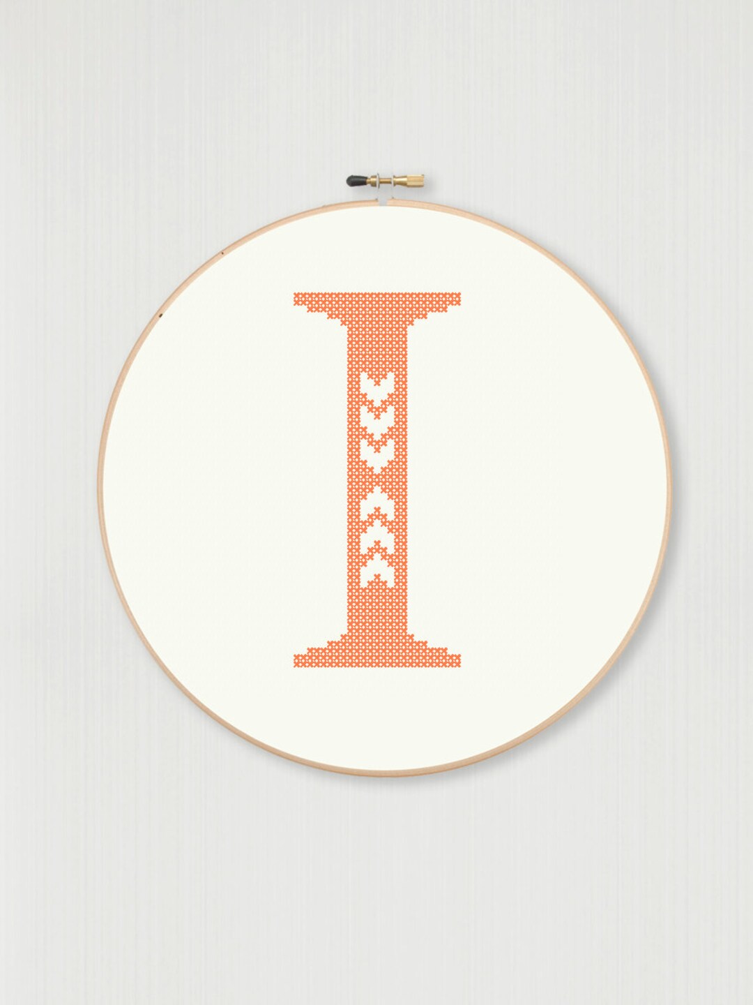 Cross Stitch Letter I Pattern With Chevron Detail, Digital Download - Etsy