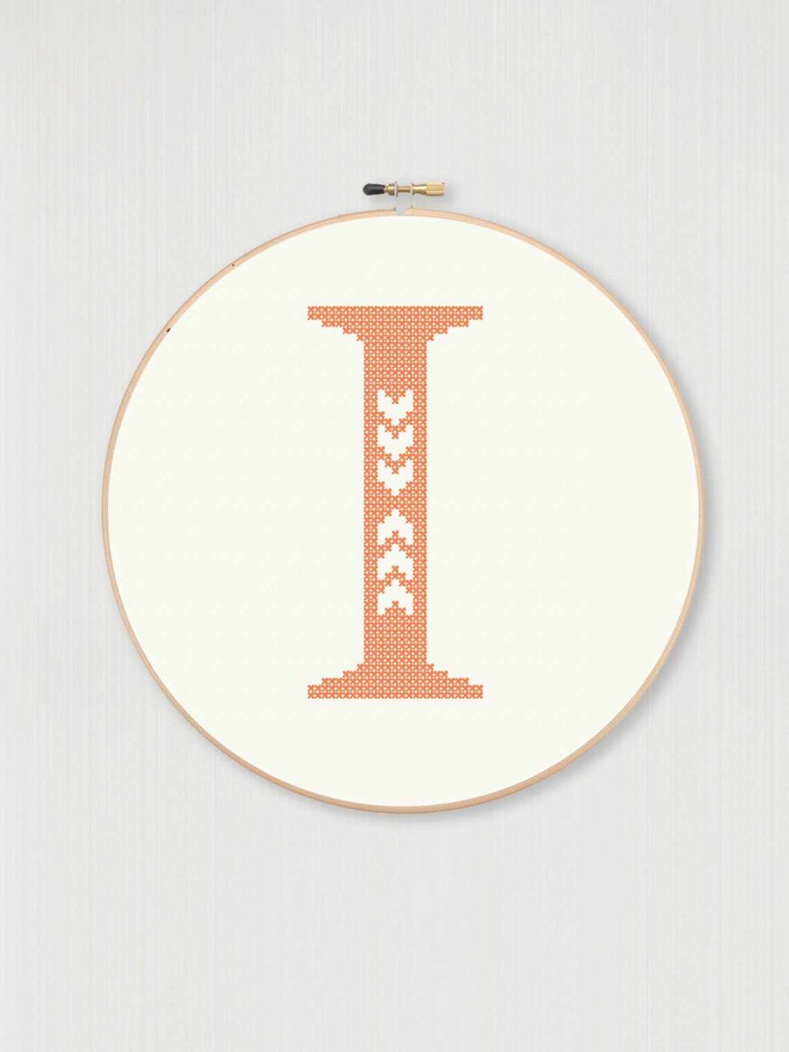 Cross Stitch Letter I Pattern With Chevron Detail, Digital Download - Etsy