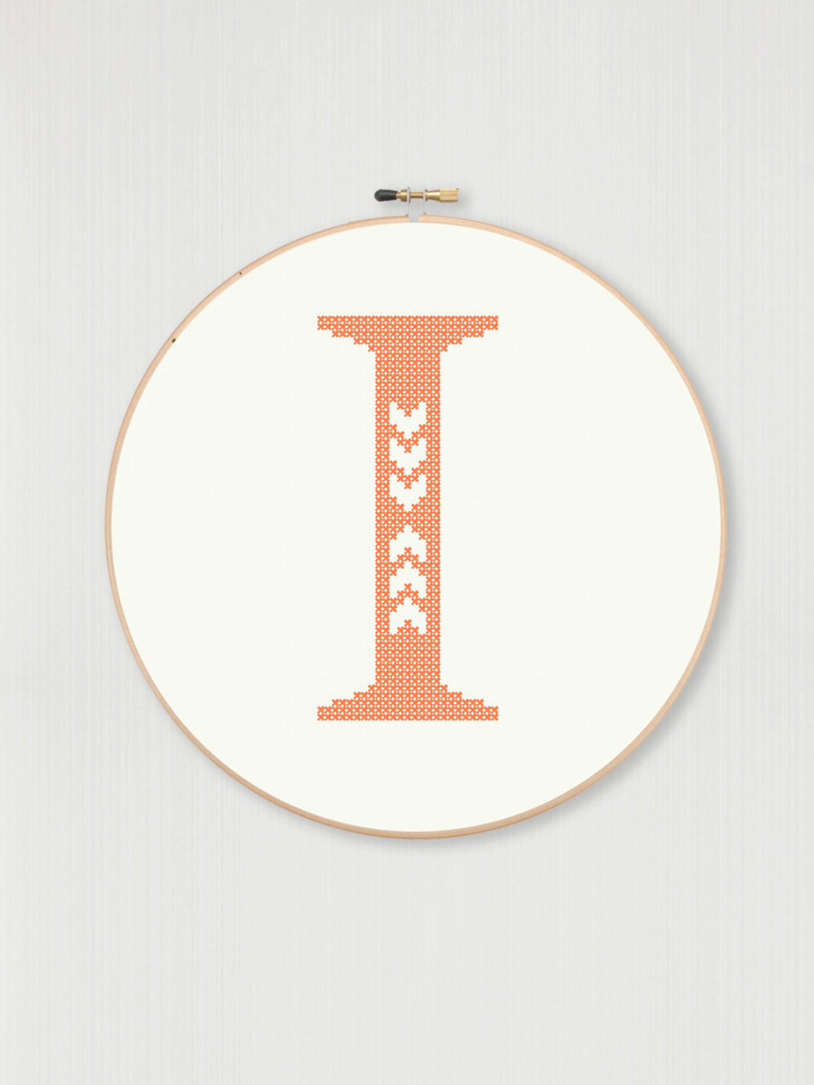 Cross Stitch Letter I Pattern With Chevron Detail, Digital Download - Etsy
