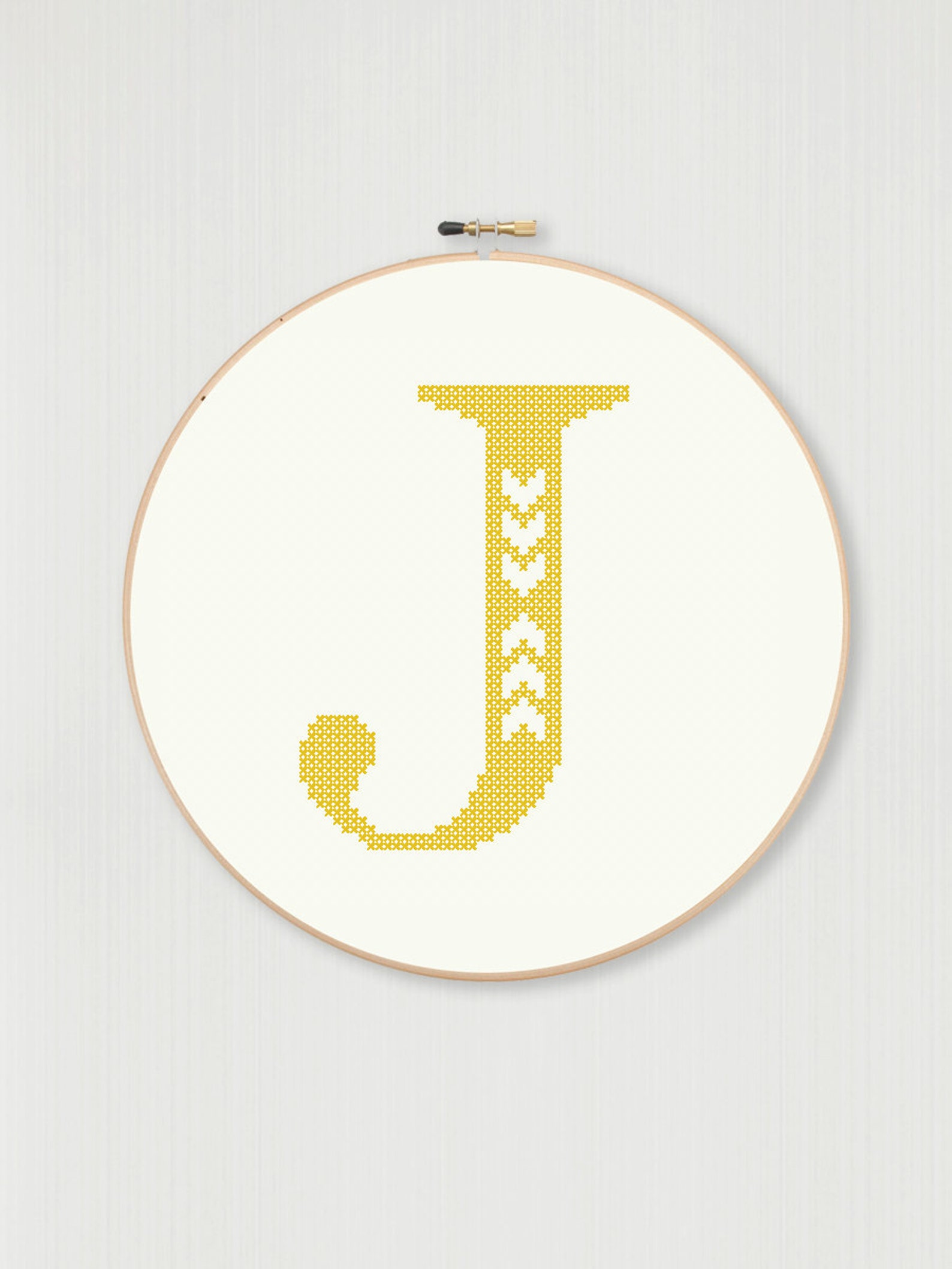 Cross Stitch Letter J Pattern With Chevron Detail, Instant Digital ...