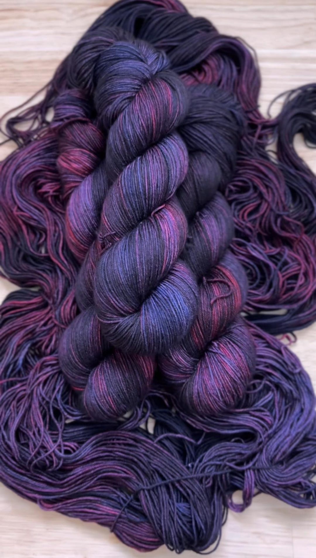 Blackberry - Hand Dyed Variegated Purple Wool Yarn - DK, Worsted, Bulky ...
