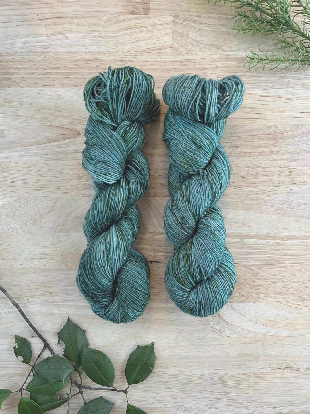 Spruce - Hand Dyed Speckled Green Wool Yarn. DK and Worsted Merino ...