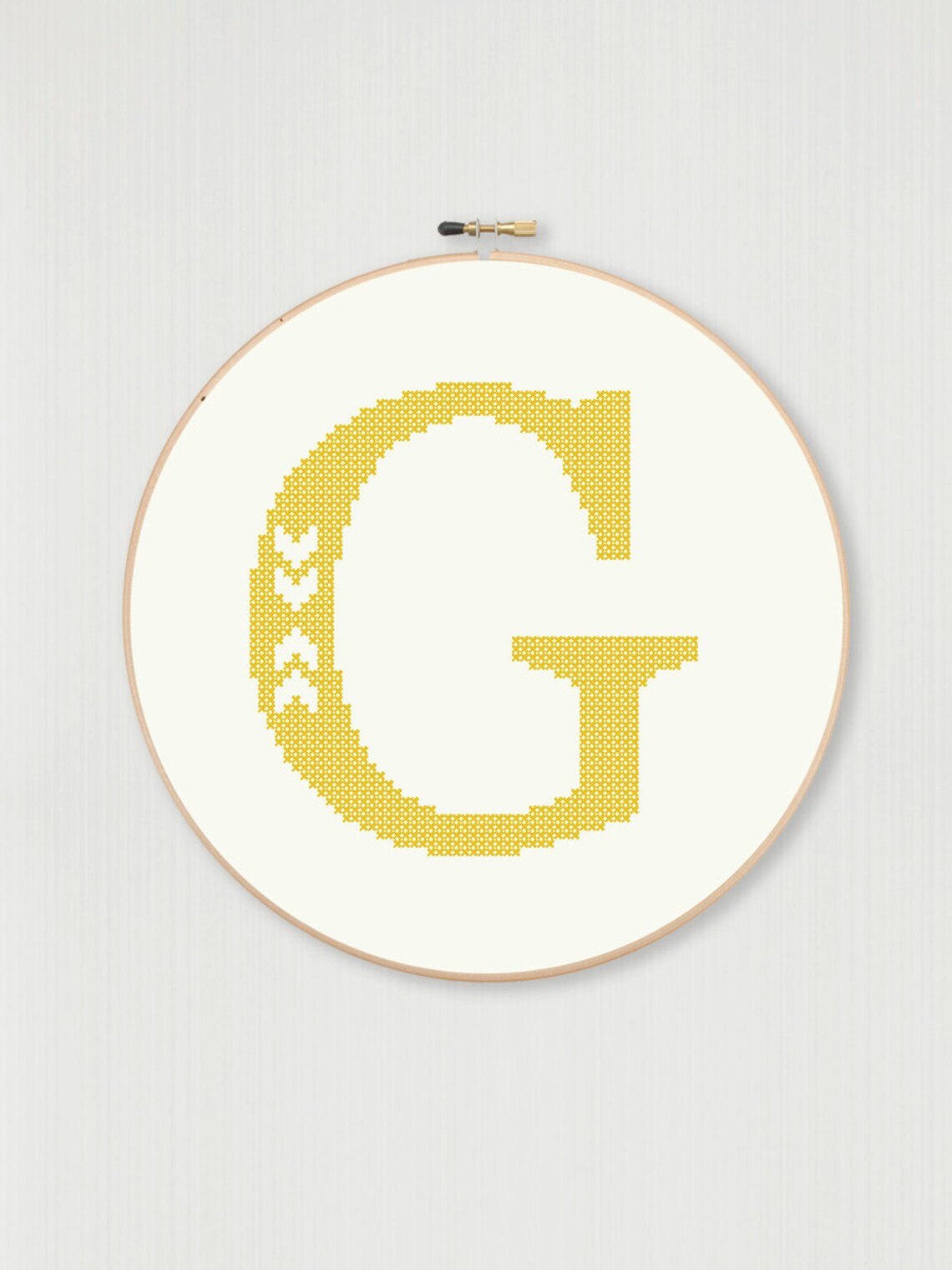 Cross Stitch Letter G Pattern With Chevron Detail, Instant Digital ...