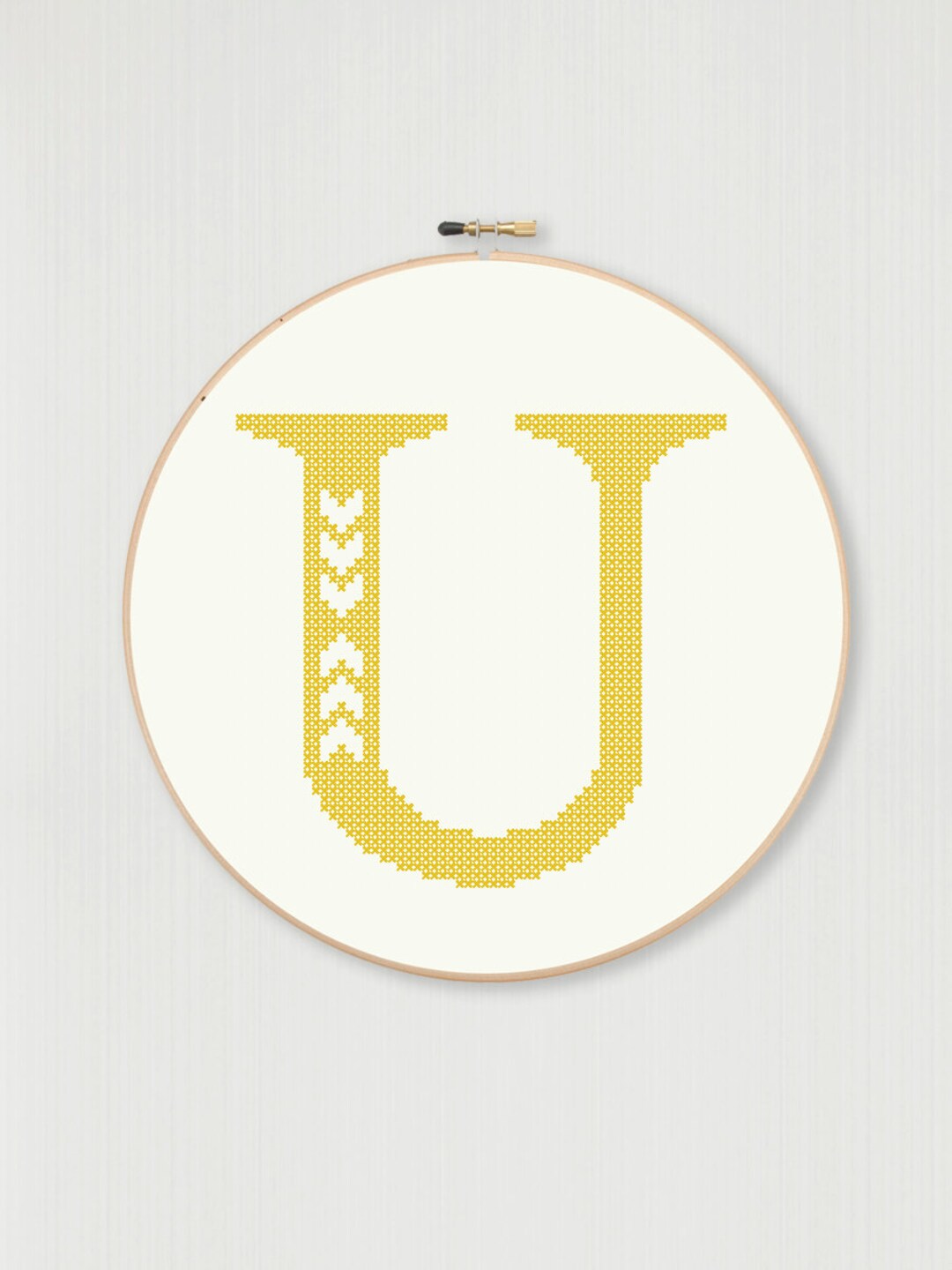 Cross Stitch Letter U Pattern With Chevron Detail, Instant Digital ...