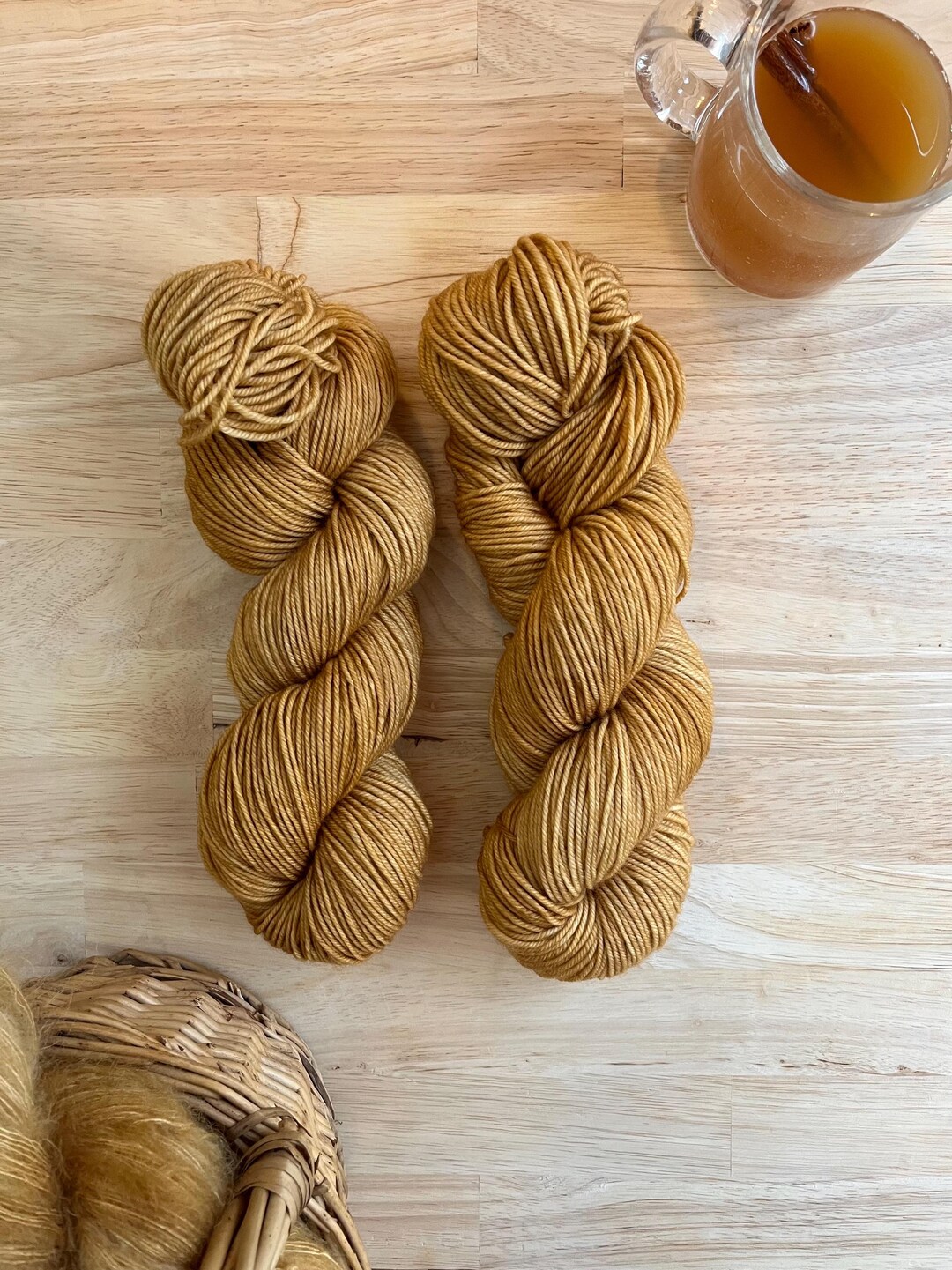 Cider - Hand Dyed Tan Wool Yarn - DK/ Worsted Merino, Cashmere, Sock ...