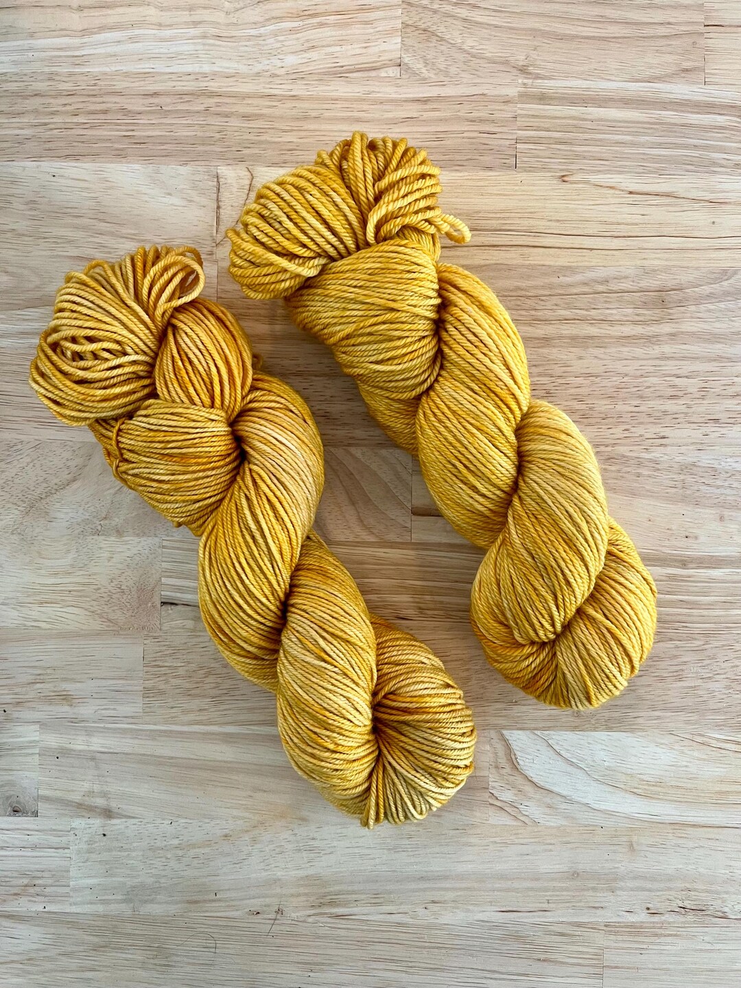 Slightly Crunchy Leaves - Hand Dyed Yellow Wool Yarn - Dk/worsted ...