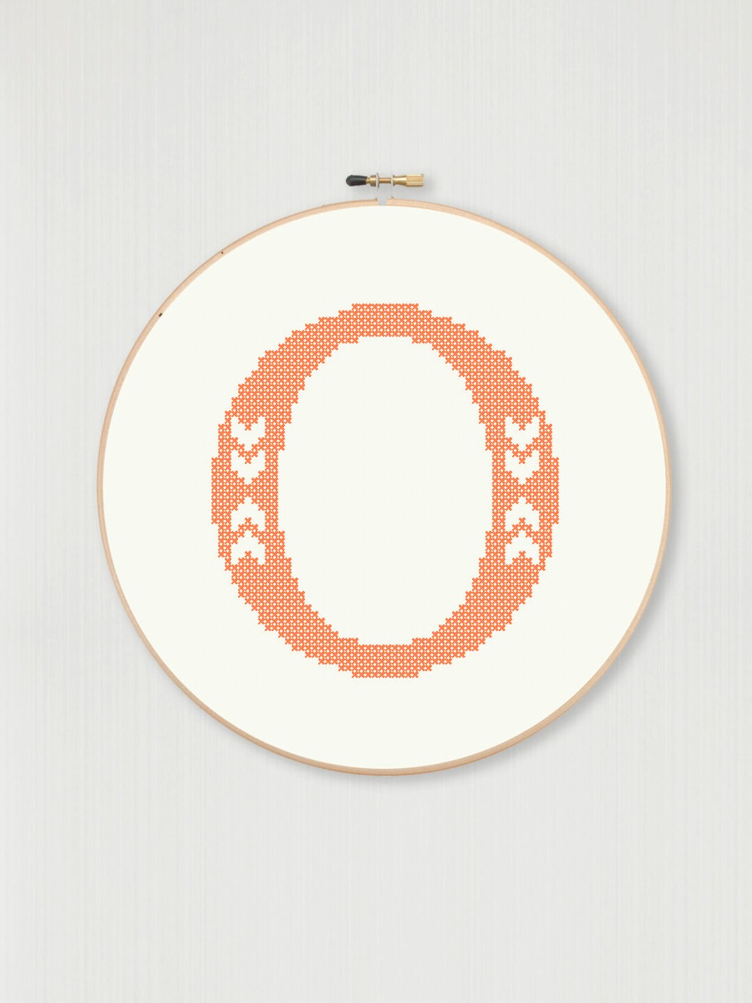 Cross Stitch Letter O Pattern With Chevron Accent, Instant Digital ...