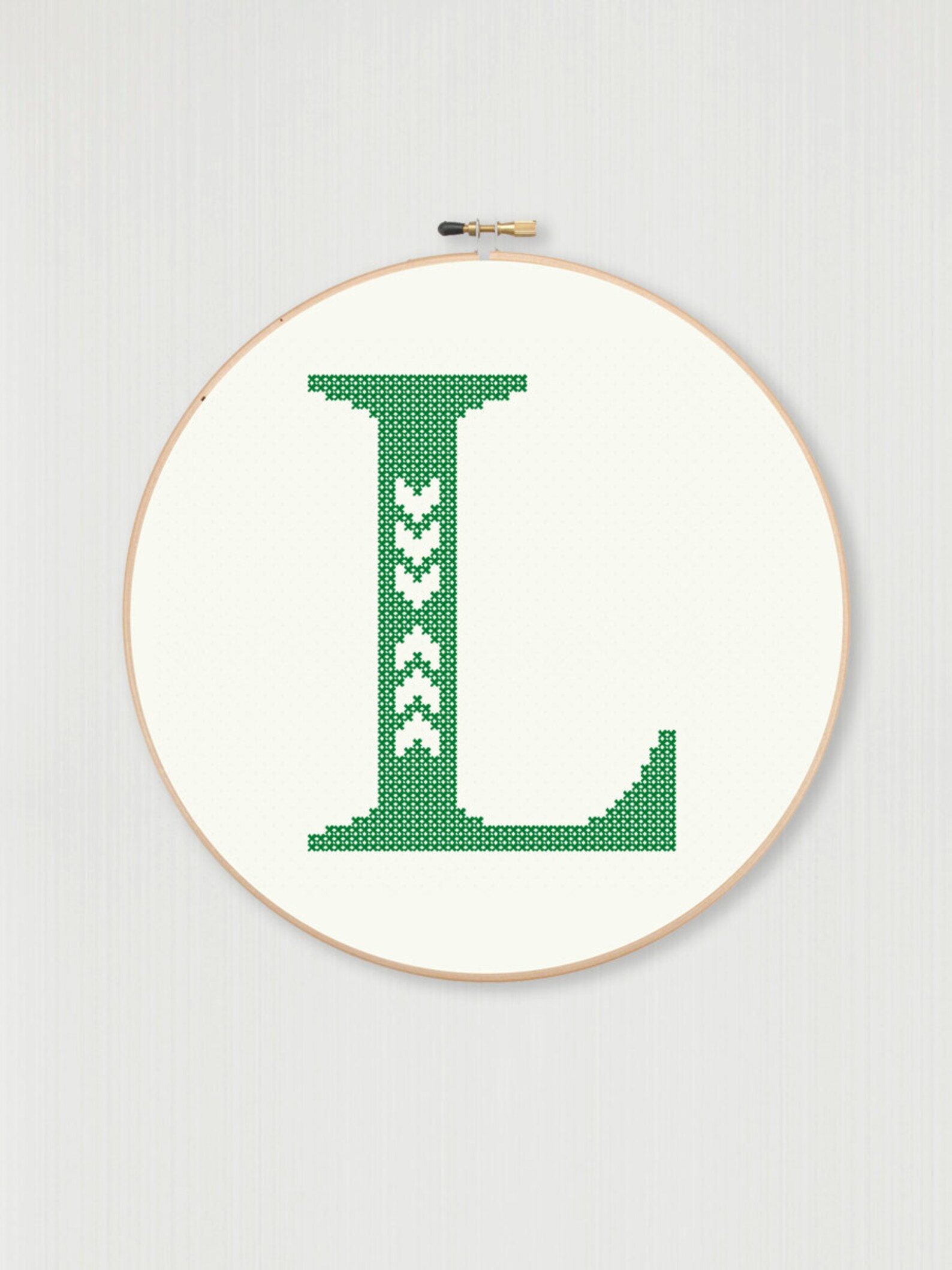 Cross Stitch Letter L Pattern With Chevron Accent Instant - Etsy