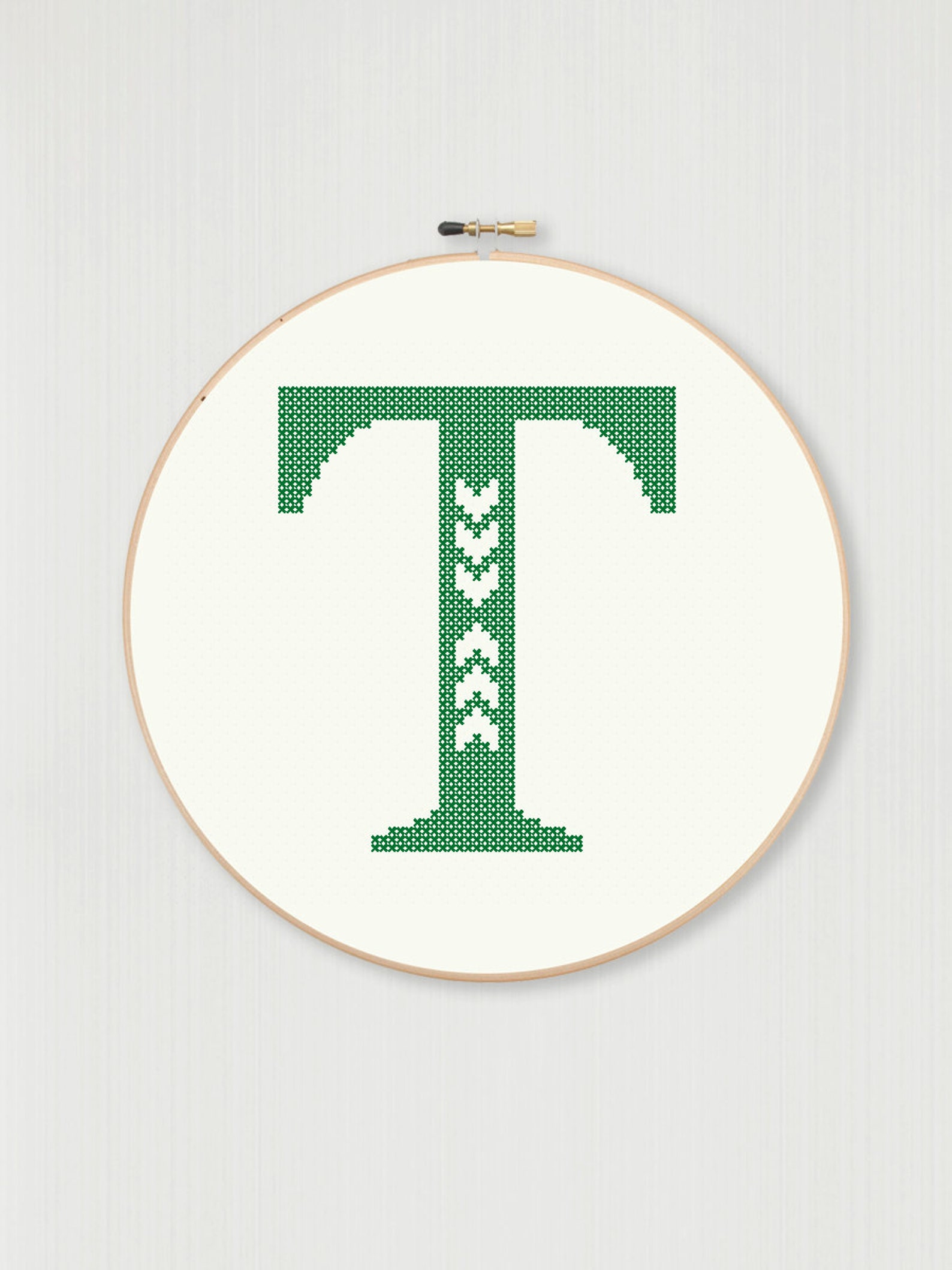 Cross Stitch Letter T Pattern With Chevron Accent, Digital Download - Etsy
