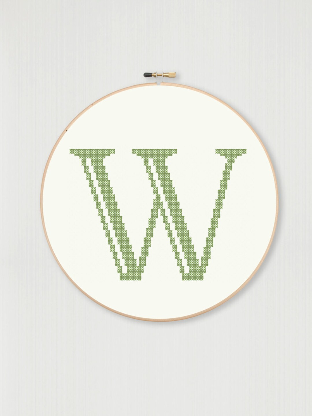 Cross Stitch Letter W Pattern, Castellar Font, Instant Digital Download ...