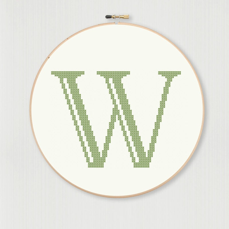 Letter W Embroidery - Etsy