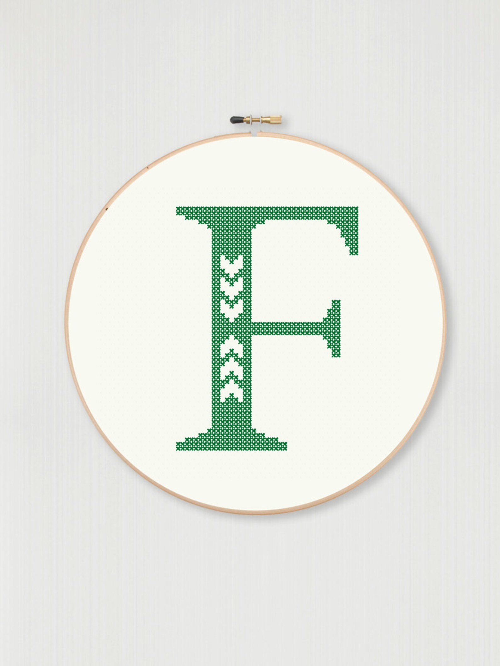 Cross Stitch Letter F Pattern With Chevron Accent Instant - Etsy