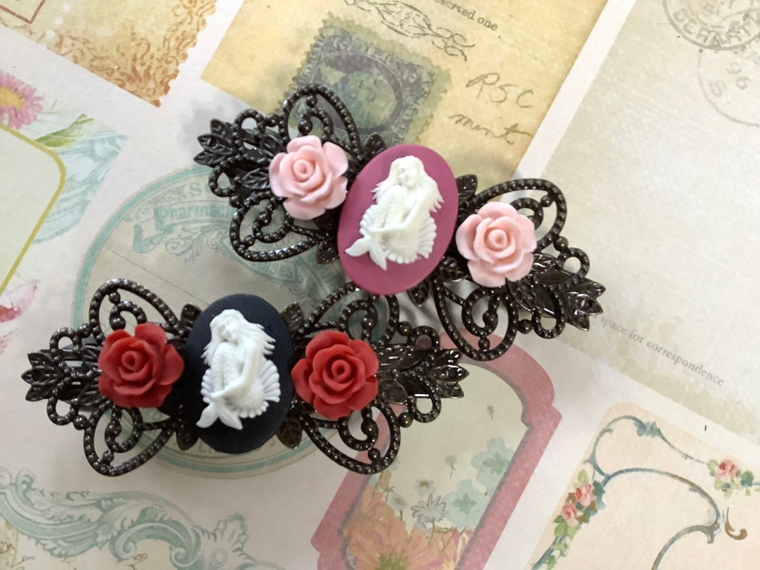 Small-red Roses-mermaid-barrettes-hair Clip - Etsy
