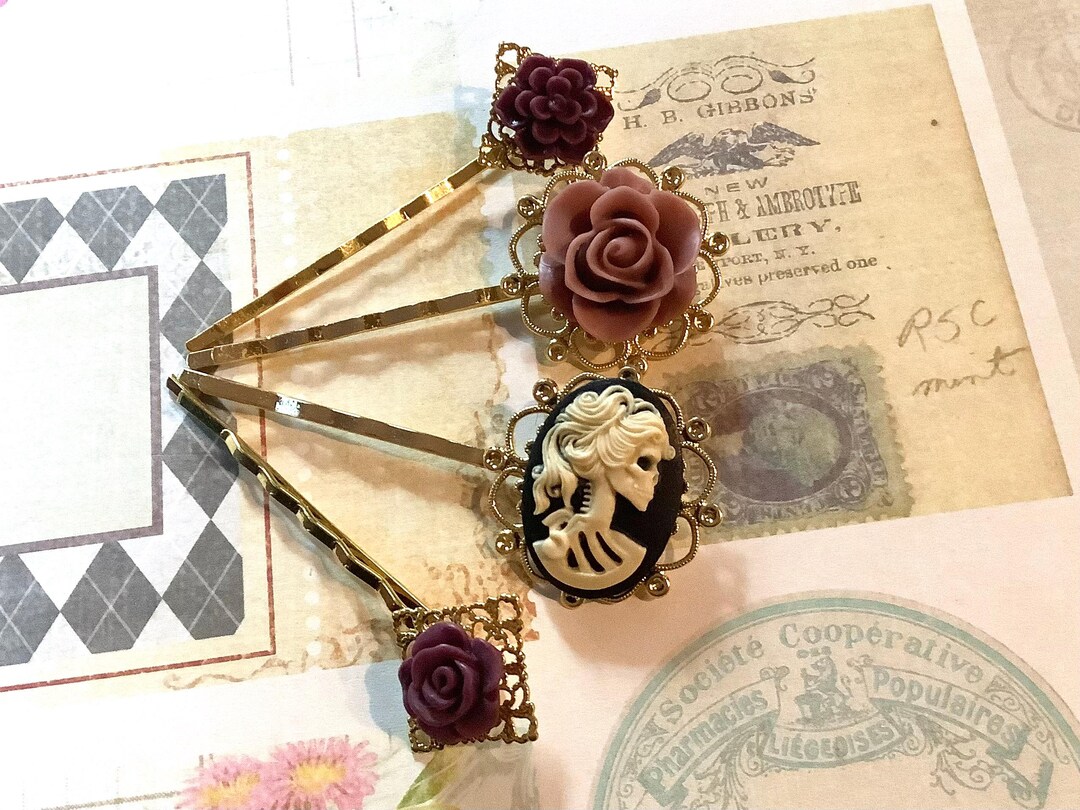 Hair Clips-skull Clips-gothic-gift-hair Accessories - Etsy
