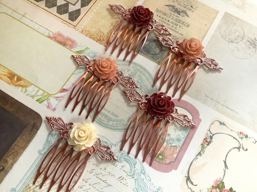 Hair Comb-rose Gold-wedding-petite-combs-hair Accessories - Etsy