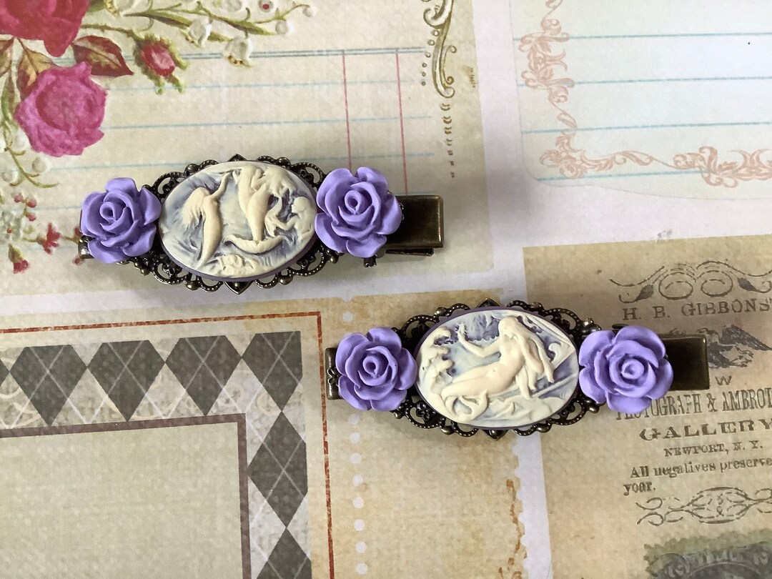 Hair Clips-mermaid Hair Clips-purple-hair Accessories-roses - Etsy