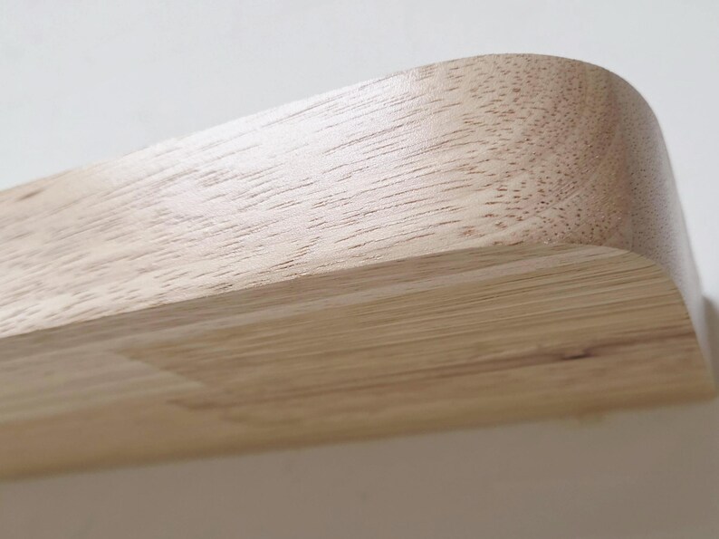 White Oak Floating Shelf With ONE Rounded Corner: Butcher Block Shelves ...