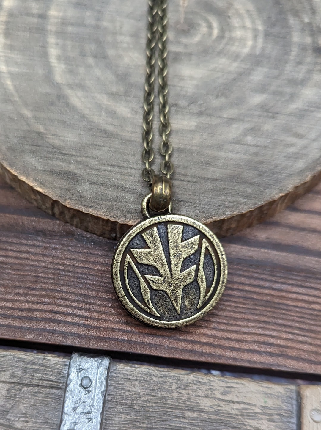 White Tiger Power Rangers Lightning Power Coin Necklace Hand Cast Metal ...