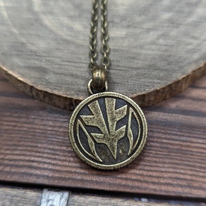 White Tiger Power Rangers Lightning Power Coin Necklace Hand Cast Metal ...