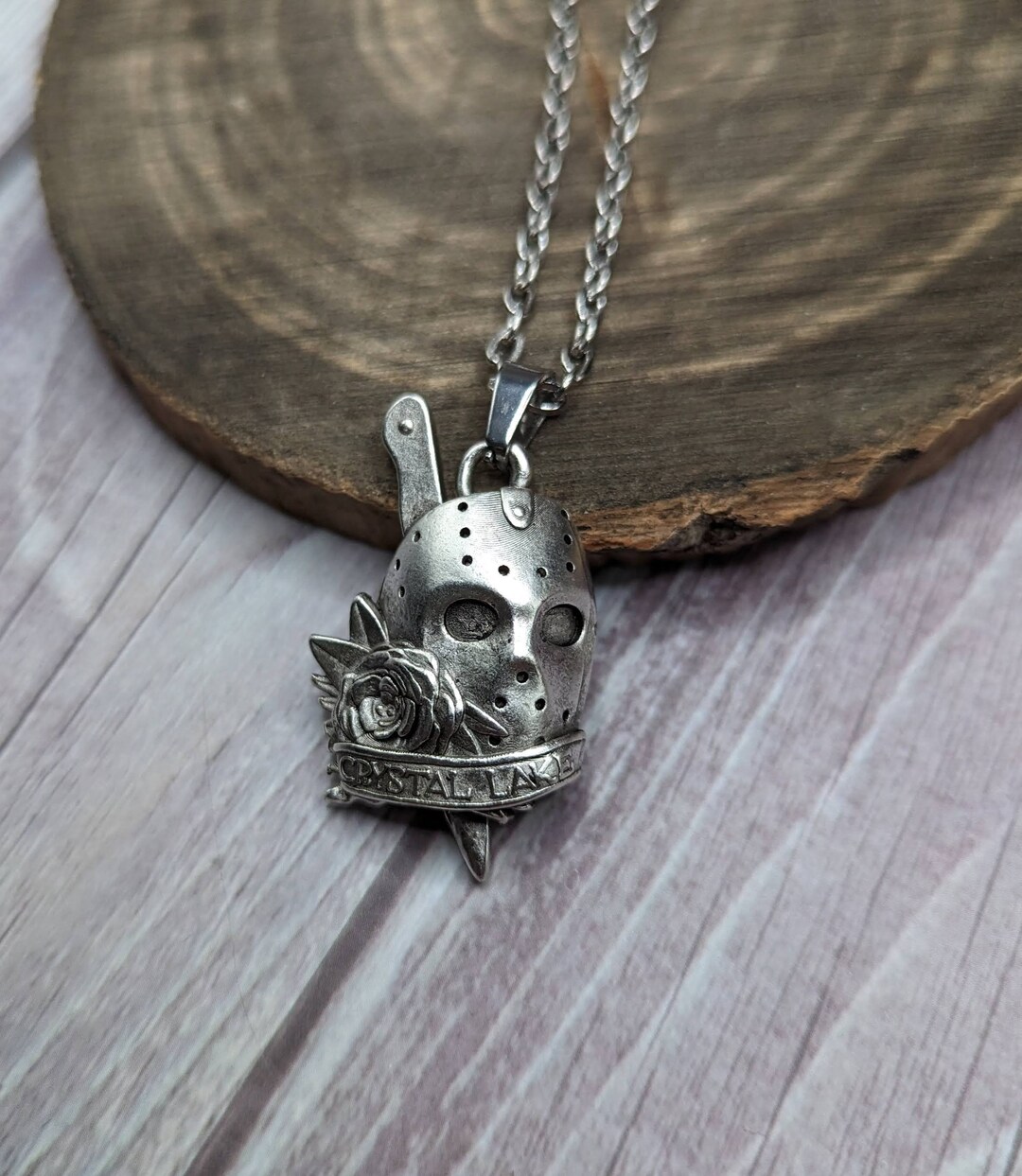 Tattoo Style Jason Voorhees Friday the 13th Silver Plated Pewter ...