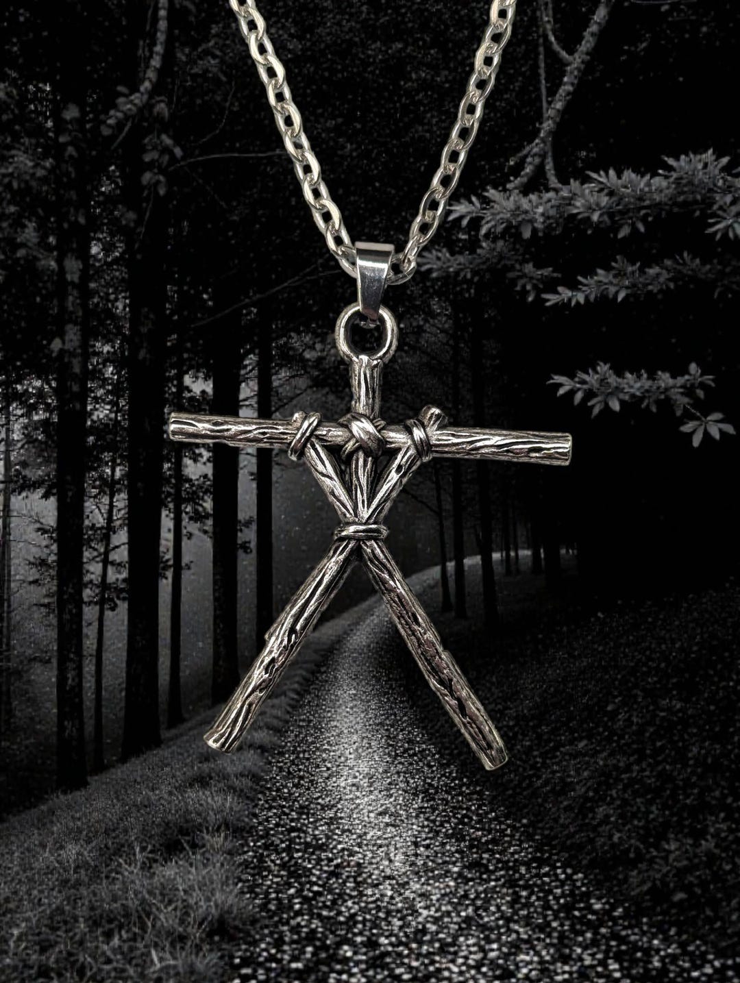Blair Witch Stick Man Silver Plated Necklace - Etsy