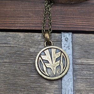 White Tiger Power Rangers Lightning Power Coin Necklace Hand Cast Metal ...