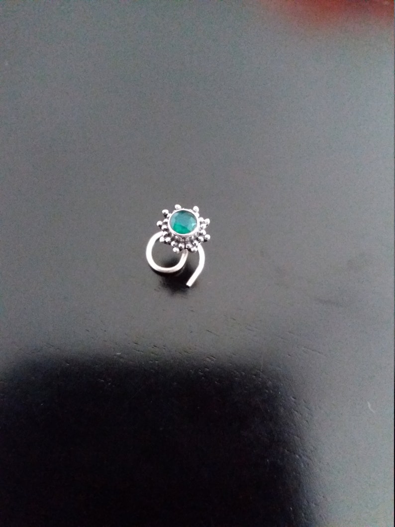 Moon Stone Nose Pin Silver Nose Studindian Nose Ring Nose | Etsy