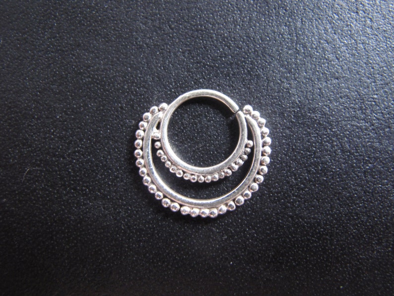 Silver Septum Silver Nose Ring Indian Nose Ring Tribal Etsy