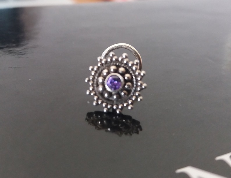 Purple Zircon Nose Stud silver Nose Ringindian Nose - Etsy