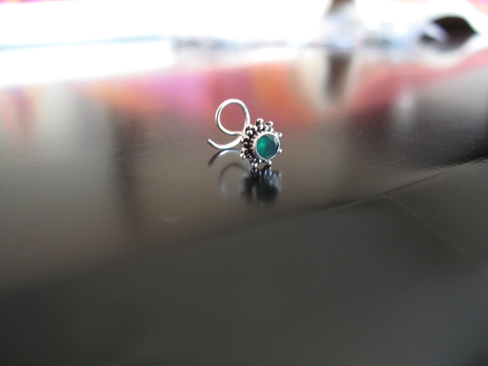 Moon Stone Nose Pin Silver Nose Studindian Nose Ring Nose | Etsy