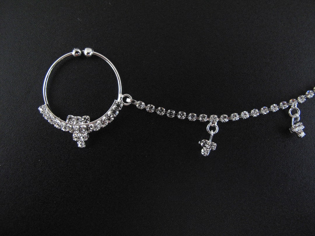 Fake Nose Ring,fake Indian Nose Ring With Chain, Bollywood Nose Ring ...