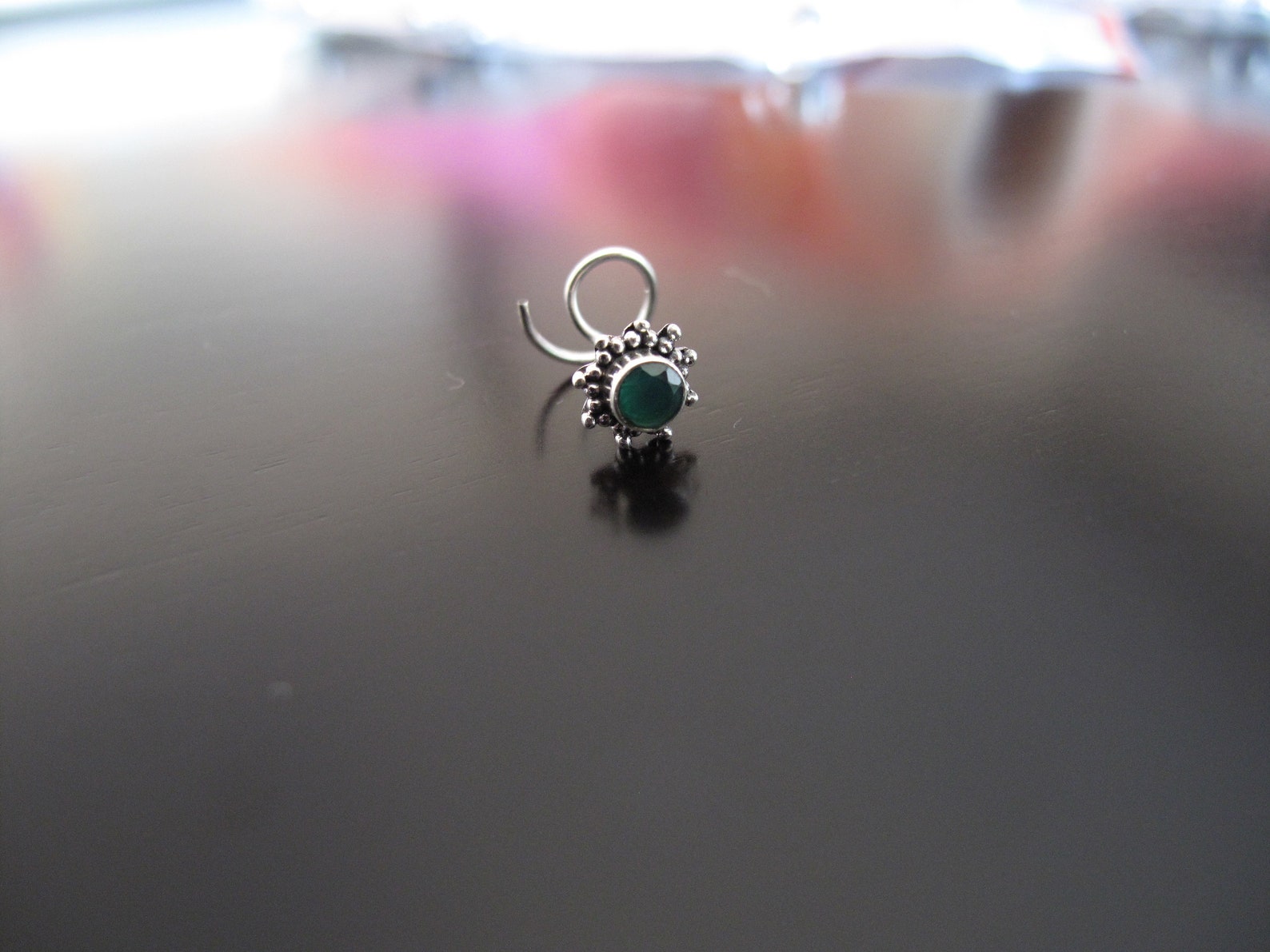 Moon Stone Nose Pin Silver Nose Studindian Nose Ring Nose | Etsy