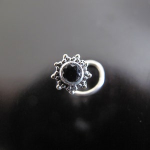 Moon Stone Nose Pin, Silver Nose Stud,indian Nose Ring, Nose Piercing ...
