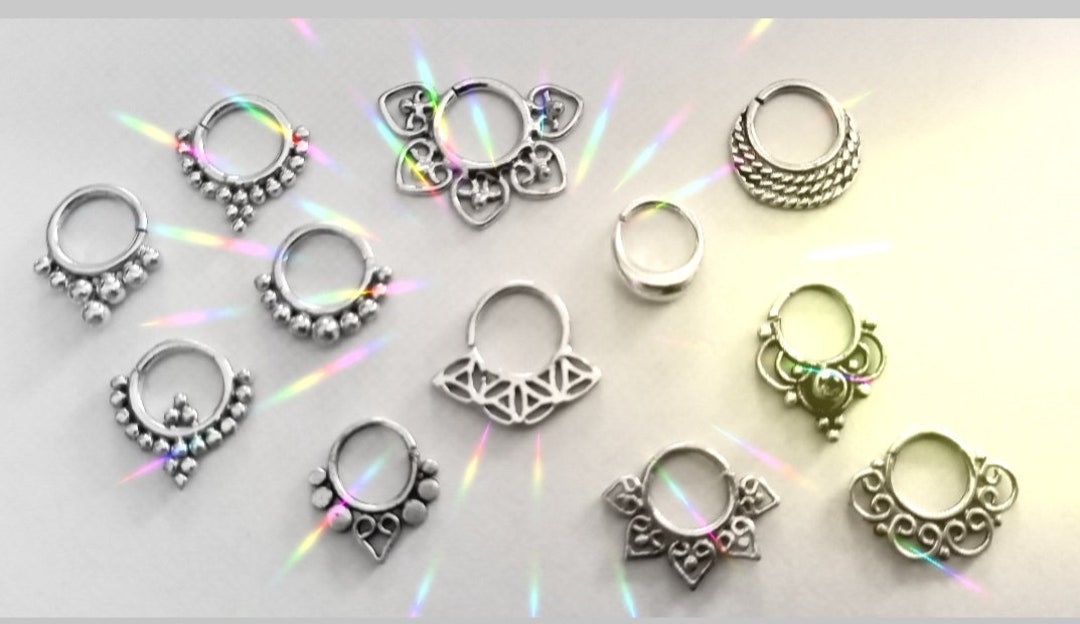 Tiny Septum, Helix Piercing, Silver Helix, Tragus Ring, Tiny Ring ...