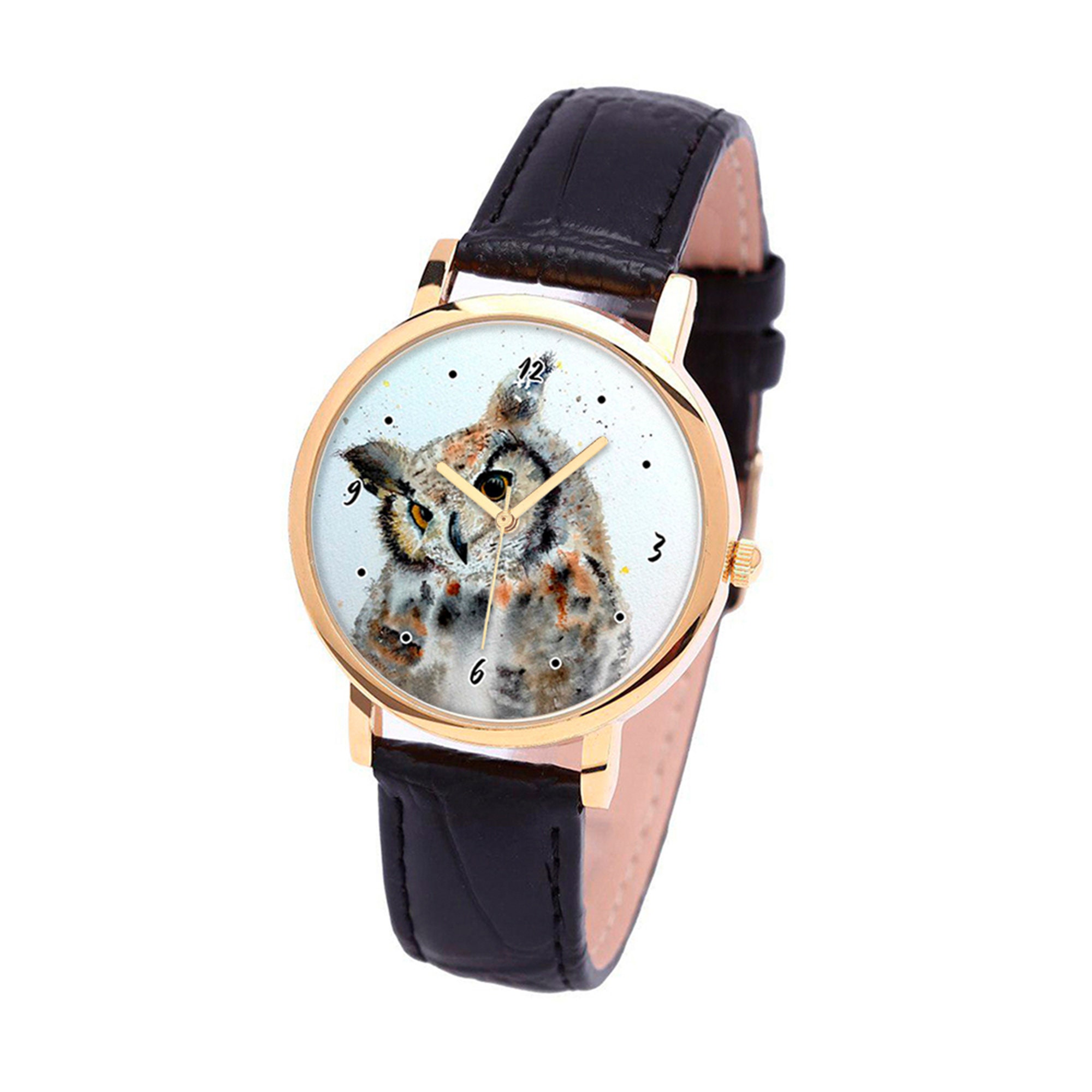 Watercolor Owl Watch Unique Gifts Watercolor Gift Mens Watch Watches ...