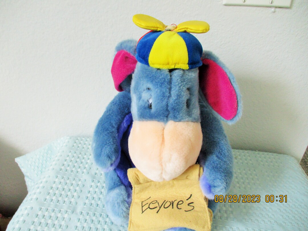 Disney Plush Adorable EEYORE the Grey Donkey Friend of Winnie the Pooh ...