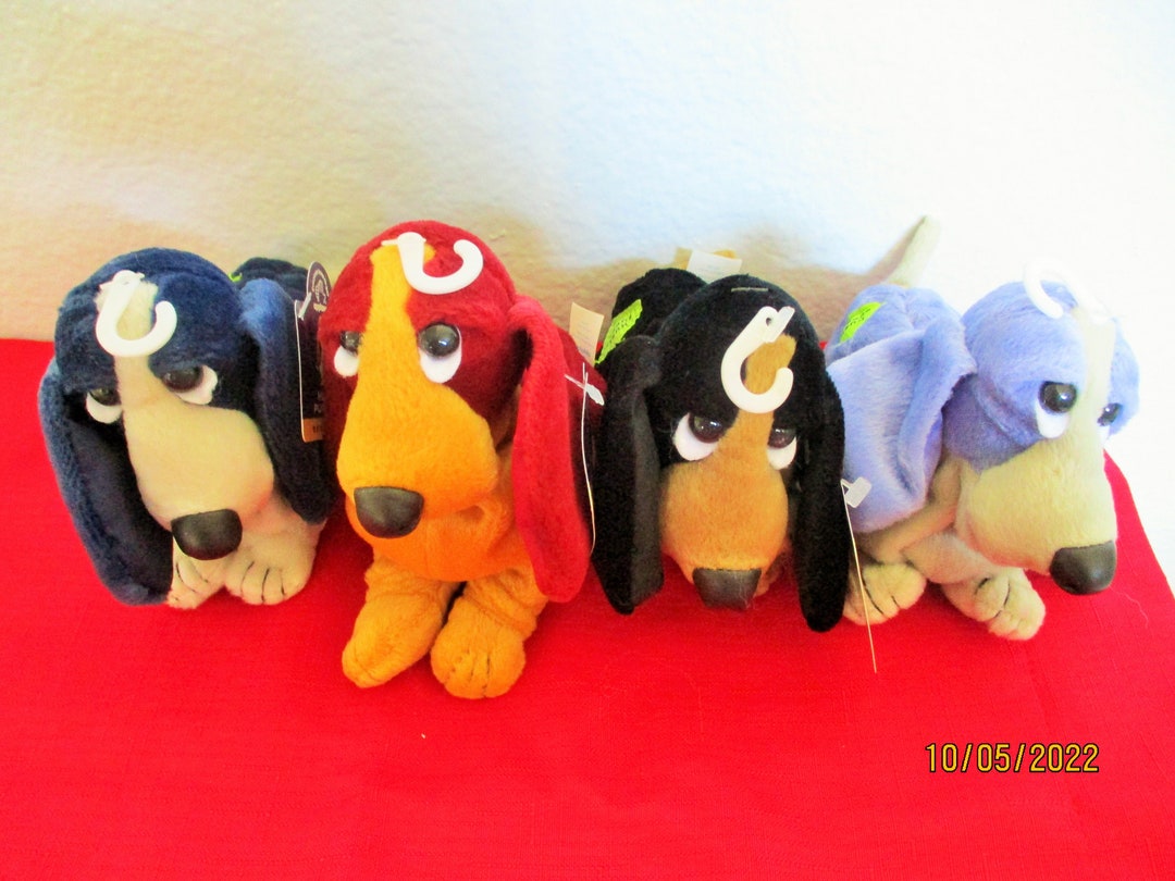 Beanbag Plush Hush Puppies in 4 Colors new With Tags Applause Produced These in the 90 s darling Basset Hound Dog Assortment of Colors Etsy UK
