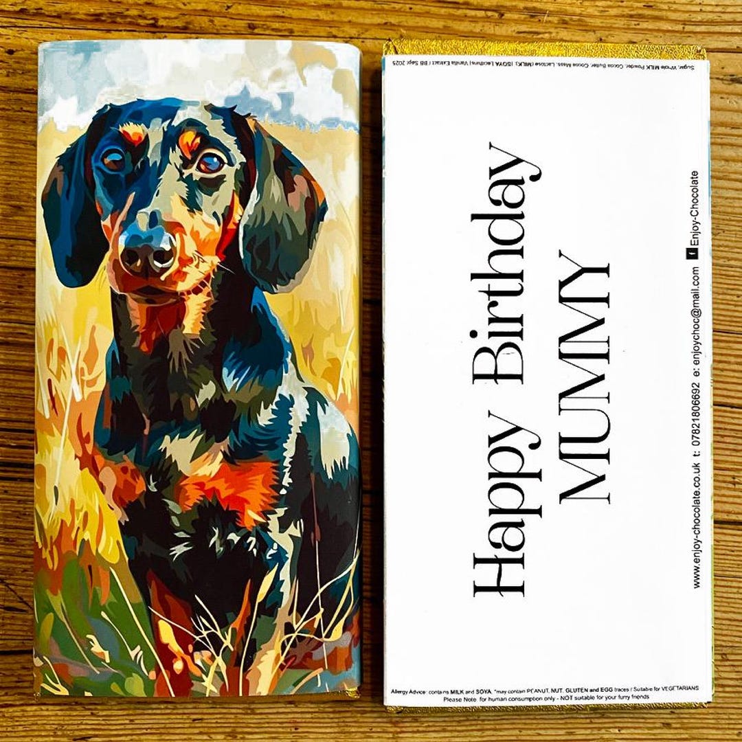 DACHSHUND Dog Design Chocolate Bars for Any Occasion - 100gm Bars - Etsy