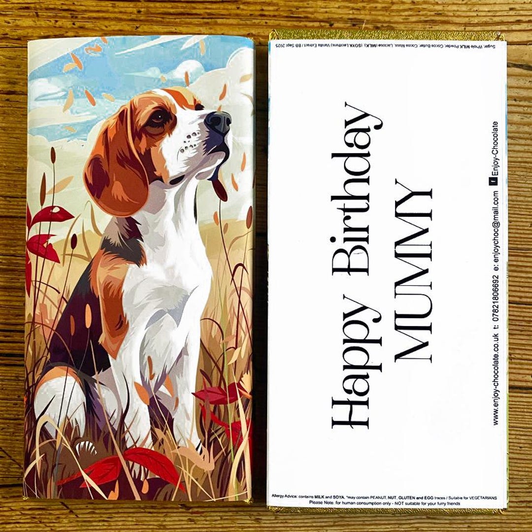 BEAGLE Dog Design Chocolate Bars for Any Occasion - 100gm Bars - Etsy UK
