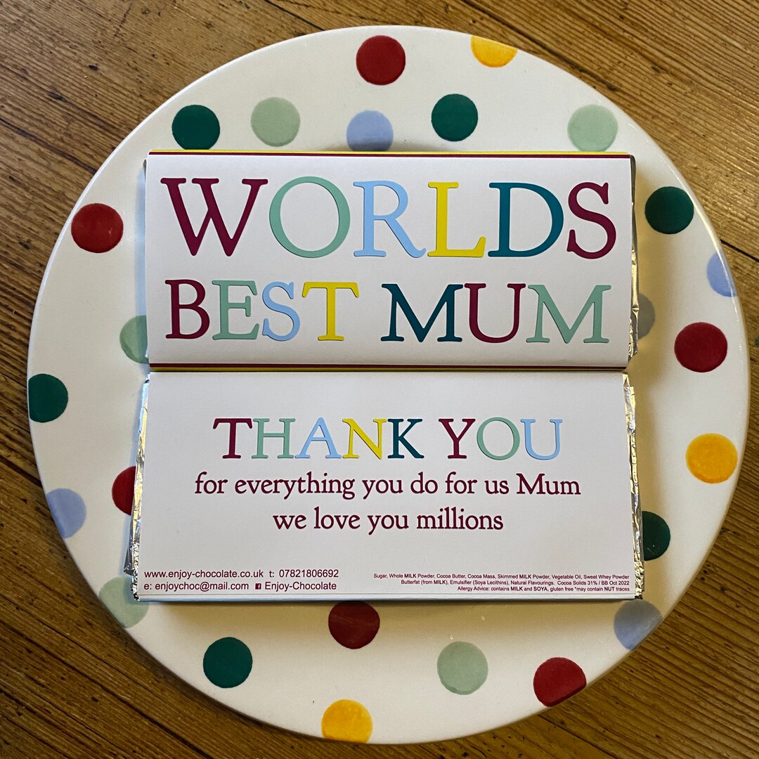 EB Inspired Milk Chocolate Bar Worlds Best Mum - Etsy