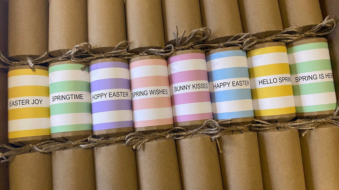 Cornishware Inspired 8 Easter Crackers Handmade Pastel Colour Mix With ...