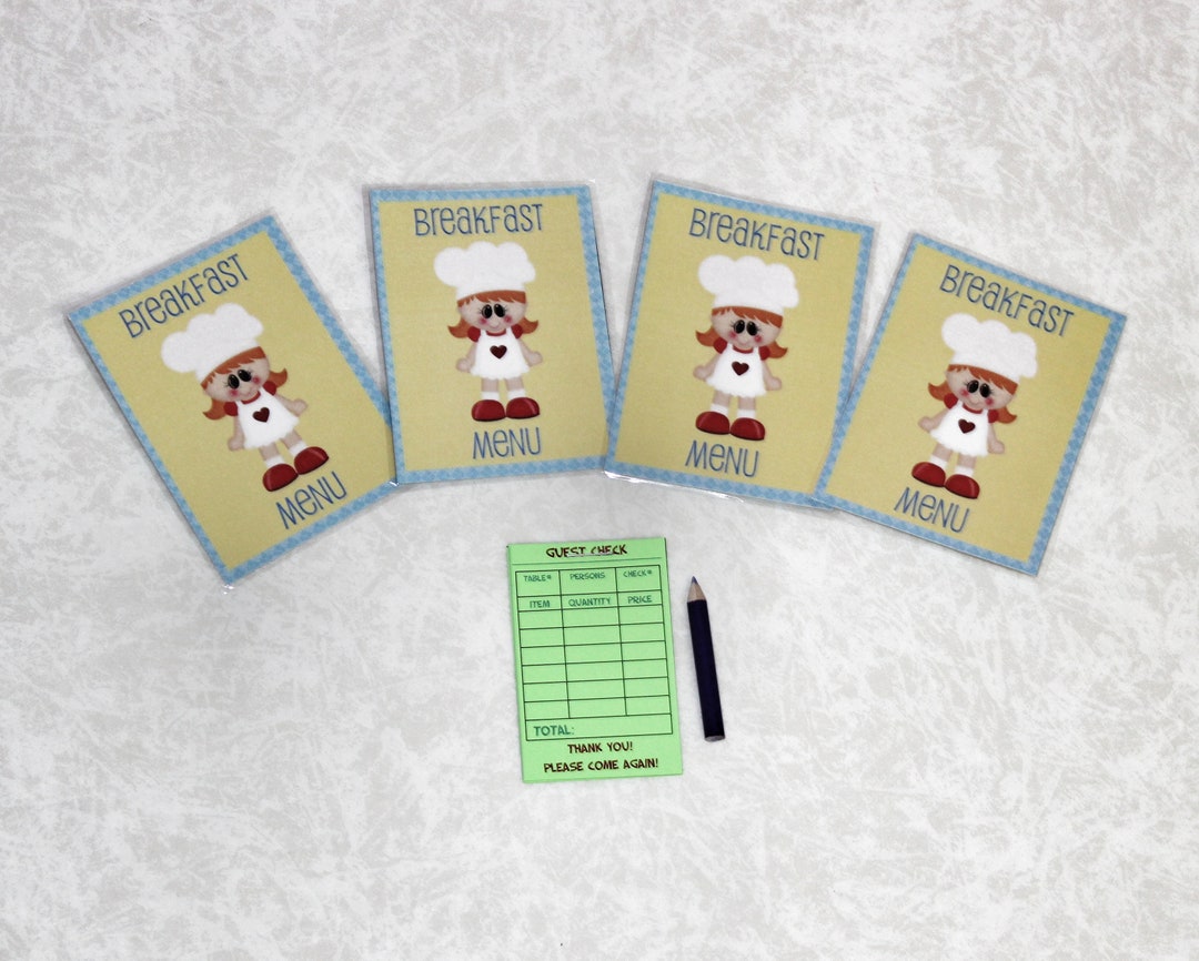 18 Inch Doll Restaurant Set – Laminated Menus and Guest Check - Etsy