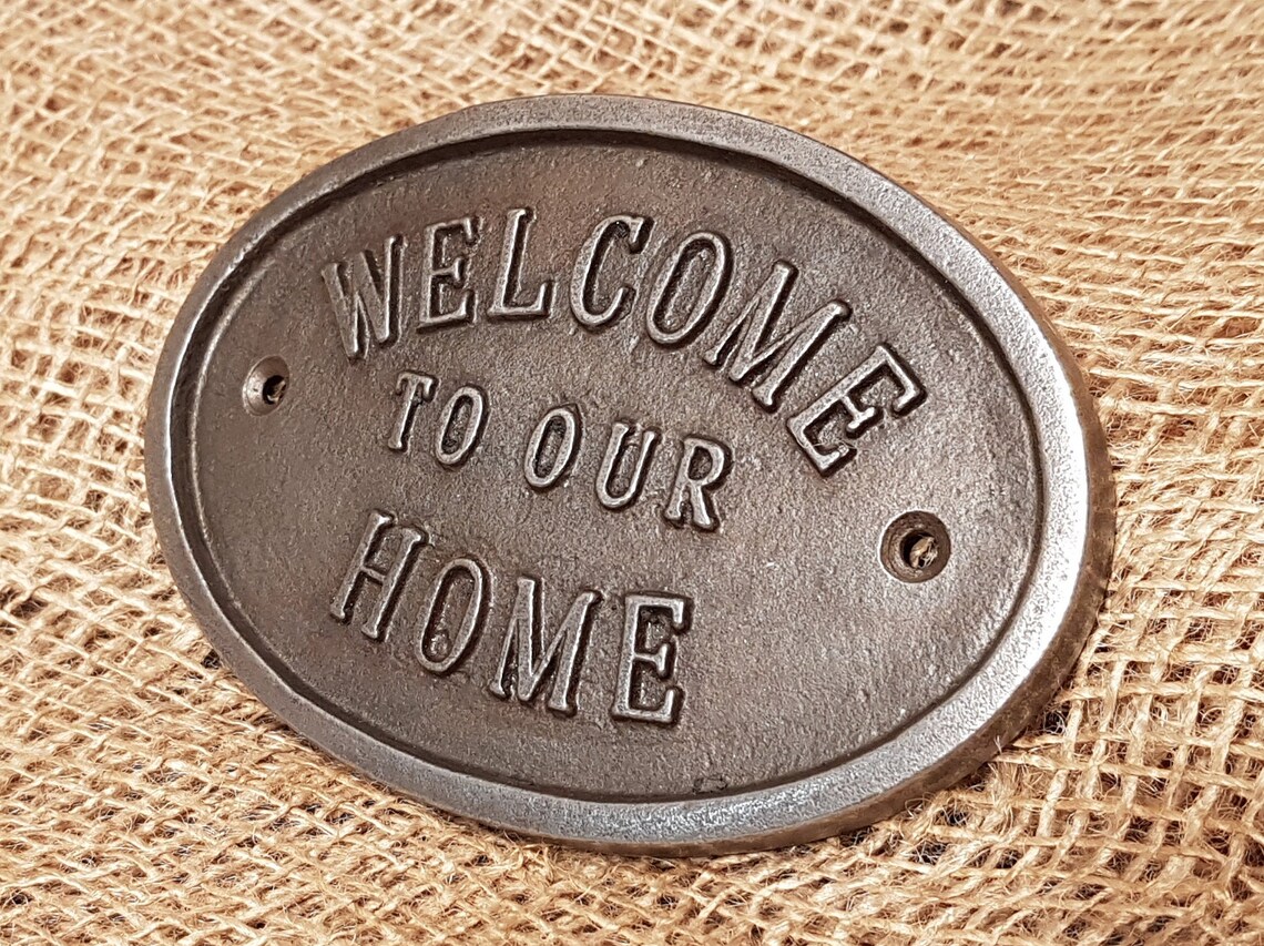 Welcome to Our Home Cast Iron Plaque | Etsy