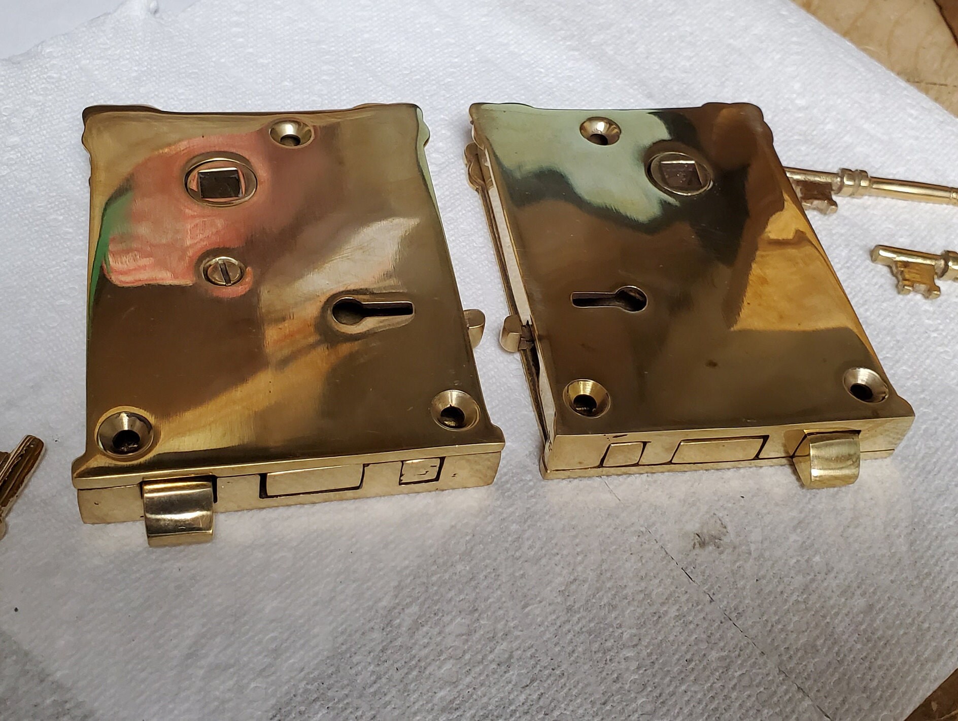 Solid Brass Rim Lock C/w 2 Brass Keys - Etsy