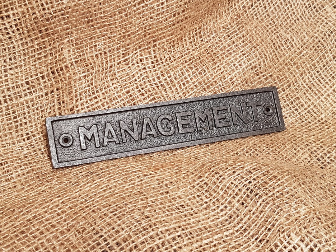 The Management Plaque - Vintage Antique Iron - Etsy