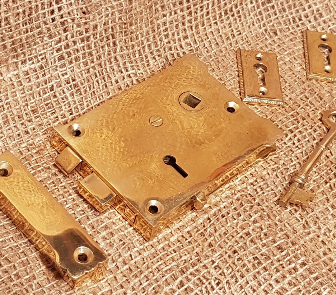 Solid Brass Rim Lock C/w 2 Brass Keys - Etsy